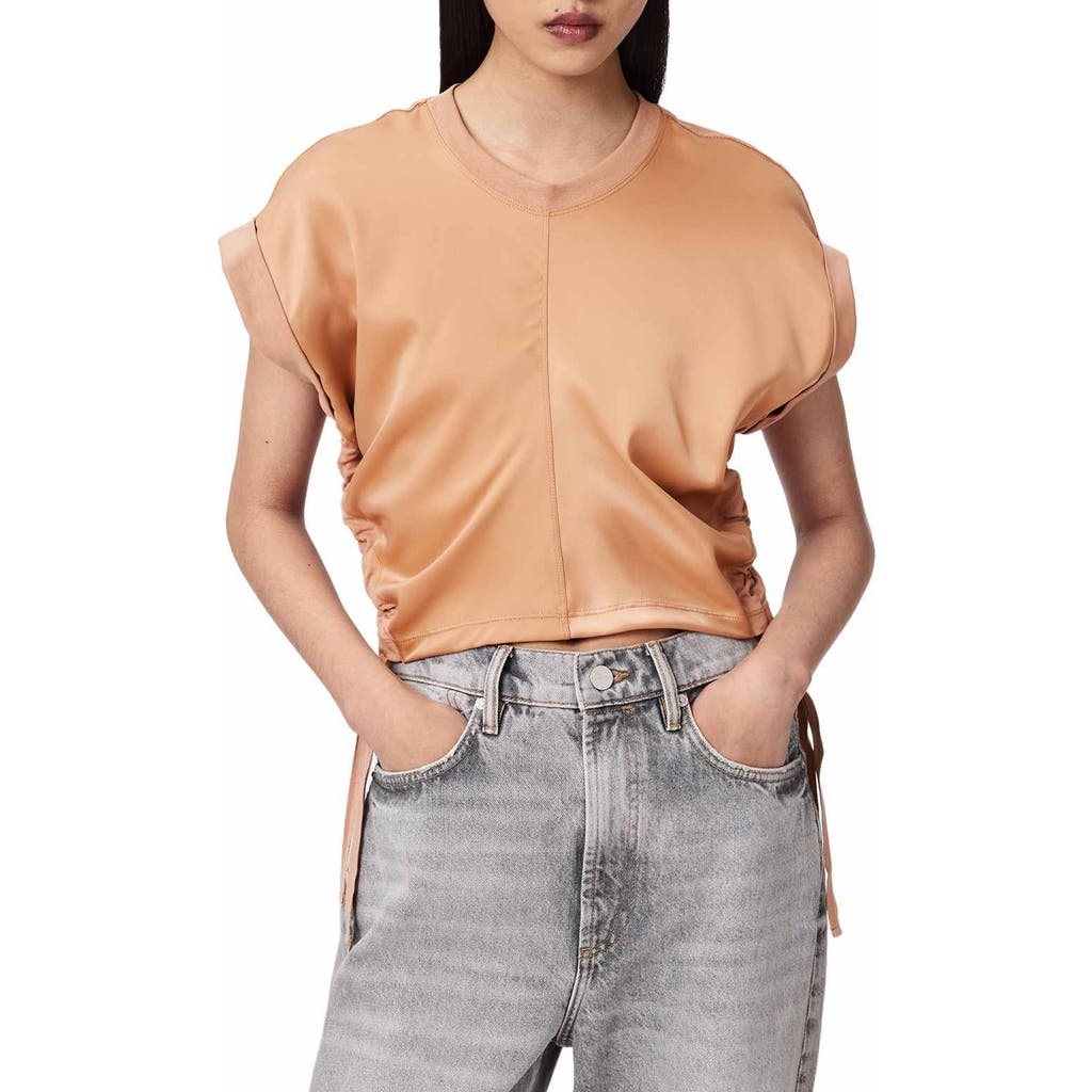 ALLSAINTS Mira Cinched Side Satin T-Shirt